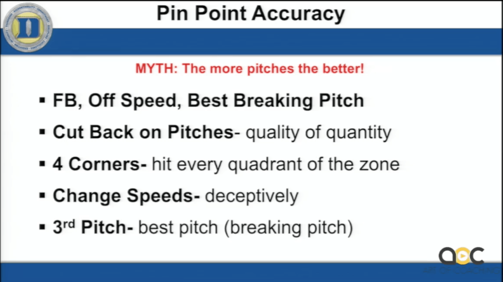 The importance of pinpoint accuracy - The Art of Coaching Softball