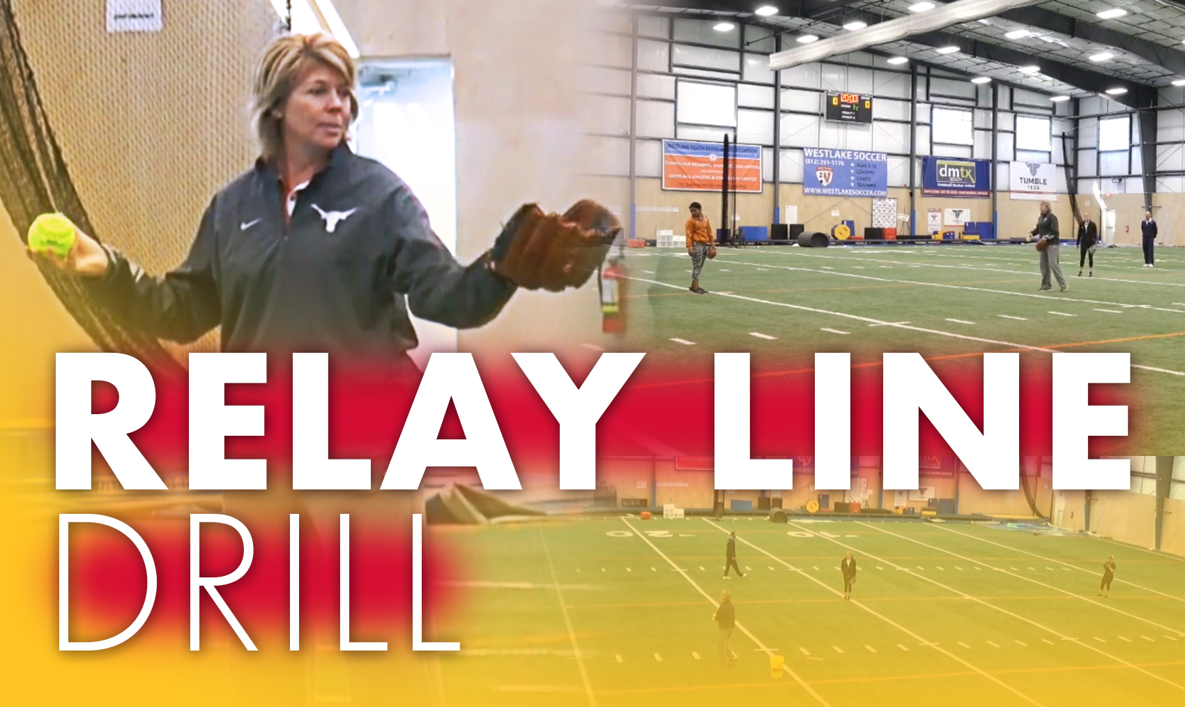 Relay line drill for improving outfield relay throws - The Art of Coaching Softball