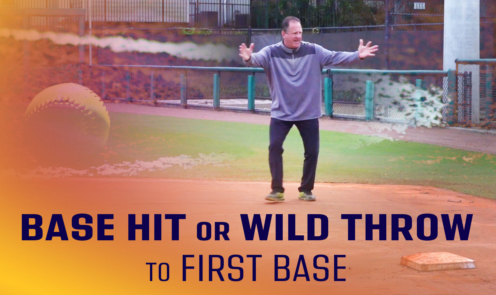 Base hit or wild throw to first base - The Art of Coaching Softball